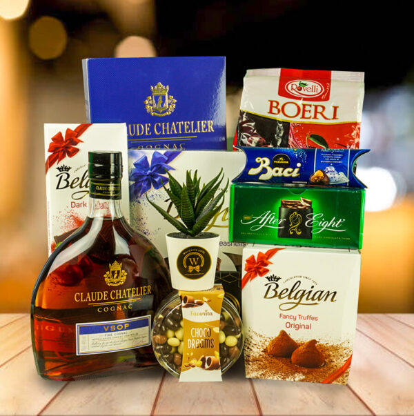 Cognac & Chocolate Spectacular Gift - | Send Gift Basket In Europe